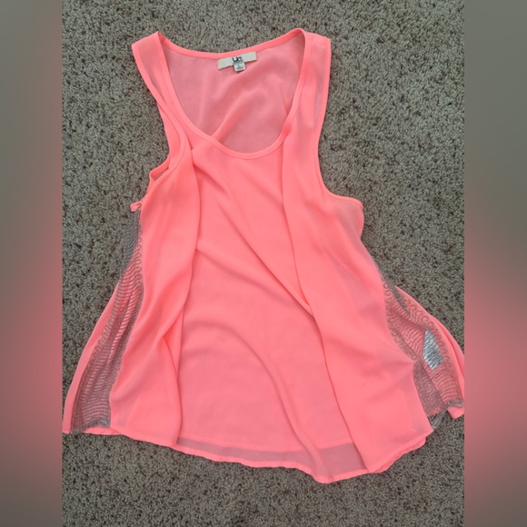 Ya Los Angeles | Tops | Neon Pink Sheer Tank Top | Poshmark
